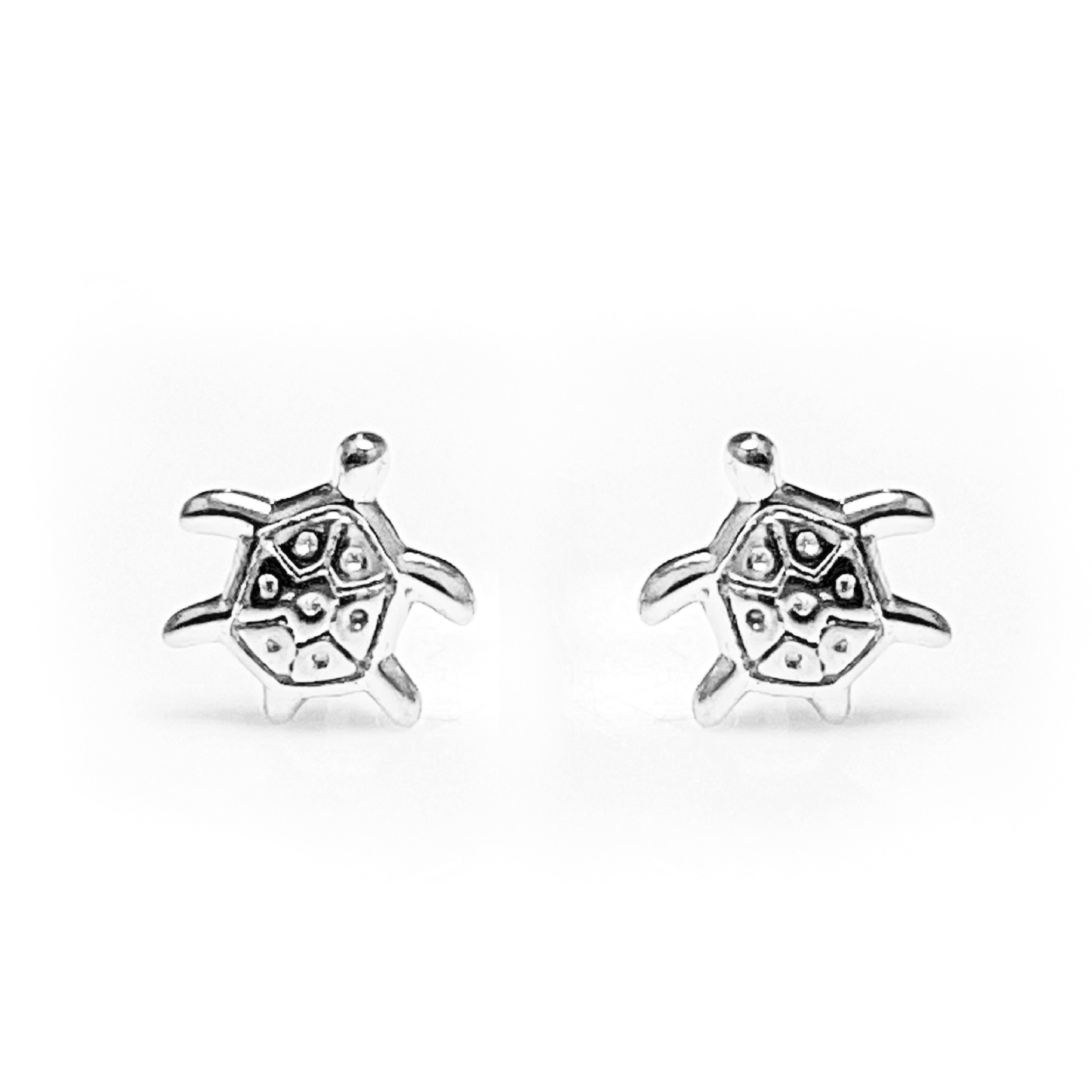 Sterling Silver Mini Turtle Stud Earrings M3E1 | Property Room