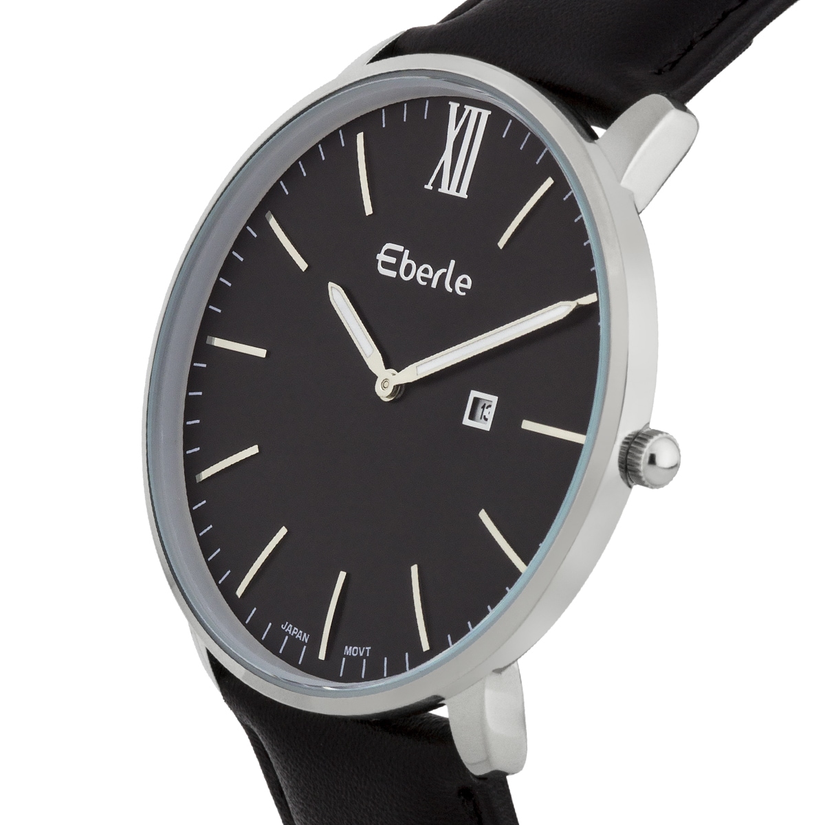 * 24 hrs! No Reserve * Eberle Pantheon Mens Watch - Black Genuine ...
