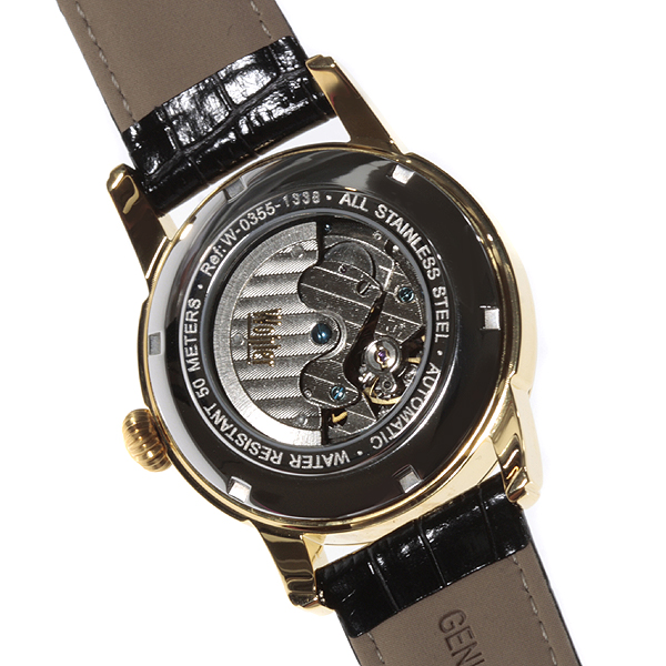 Wohler Gents Schreiber Automatic Multi-Function Black Leather Strap ...
