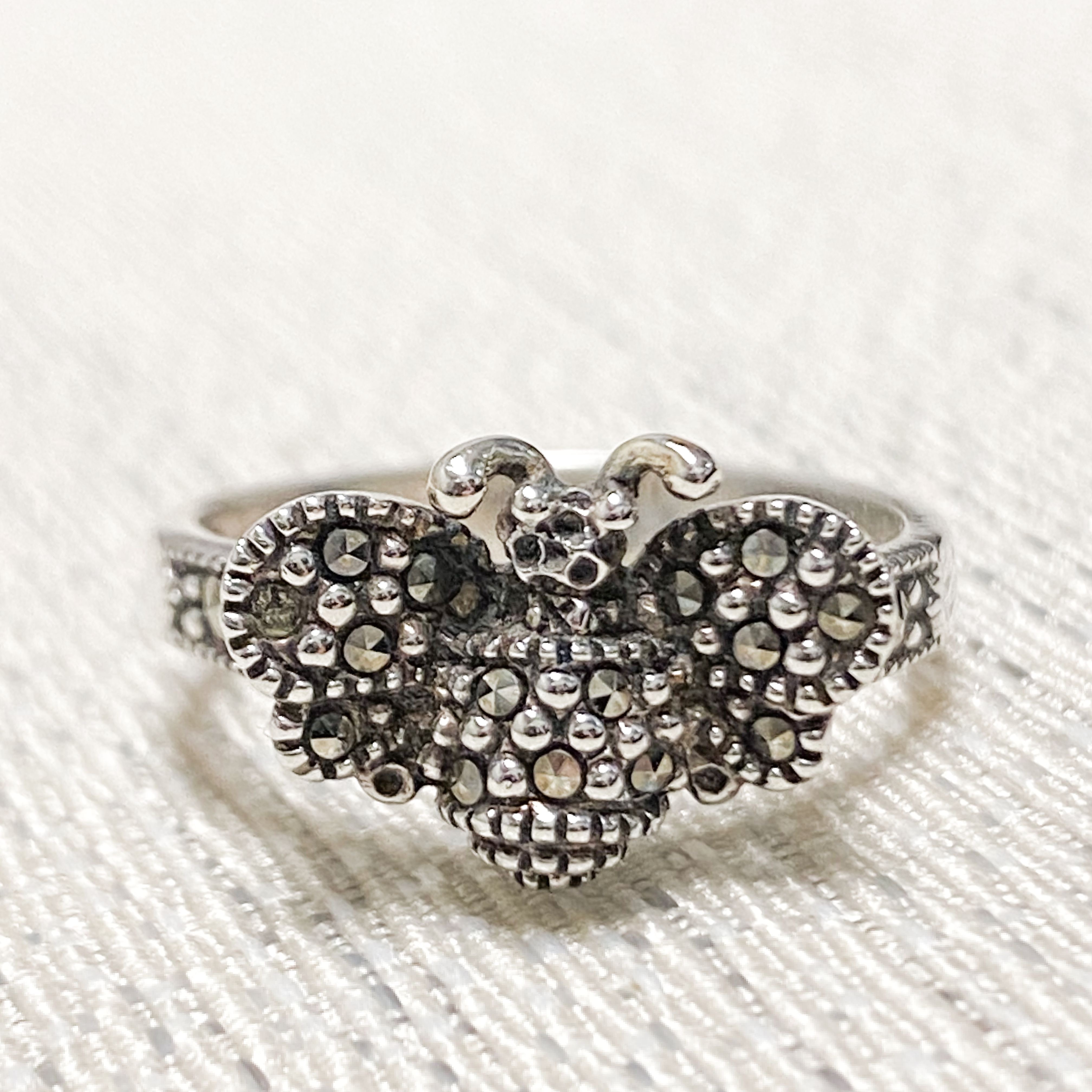 Sterling Silver Marcasite Bee Ring Size 7.25 | Property Room