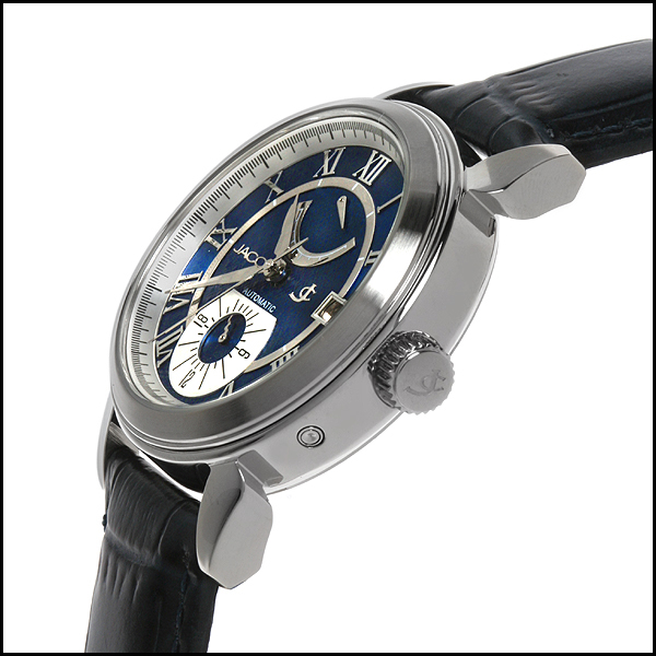 Jacot Gents Amsterdam Automatic Power Reserve Blue Leather Strap/Blue ...