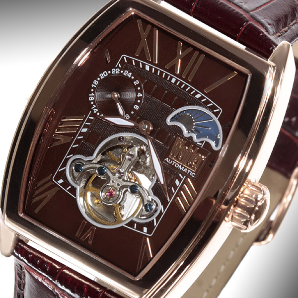 Automatic Multi-Function Brown Leather Strap Gents Watch | Property Room