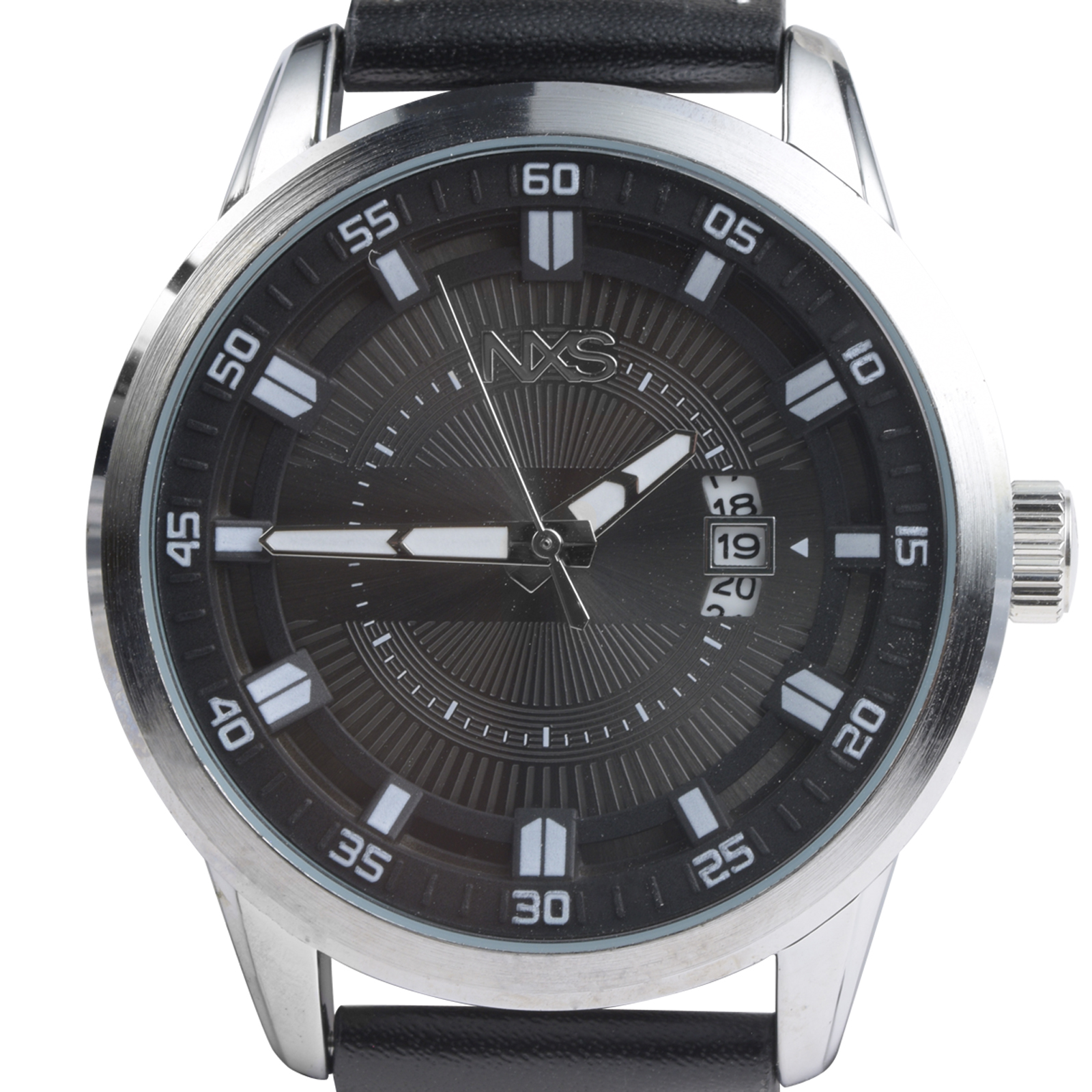 Silver Bezel, Leather Strap, Men's Watch | Property Room