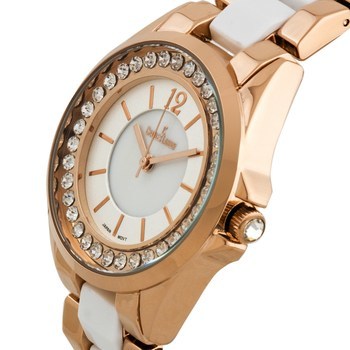 Charles Latour Voluta Ladies Watch - Rose Gold Bracelet with White ...