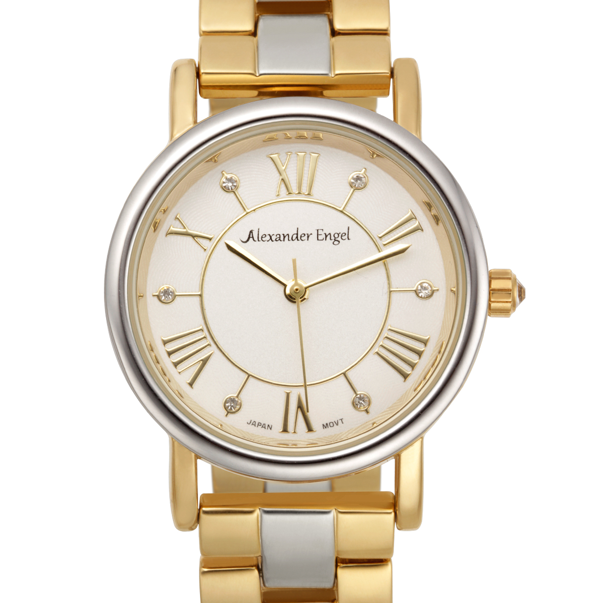 Alexander Engel Claudette Ladies Watch, Two Tone Bracelet , White Dial ...