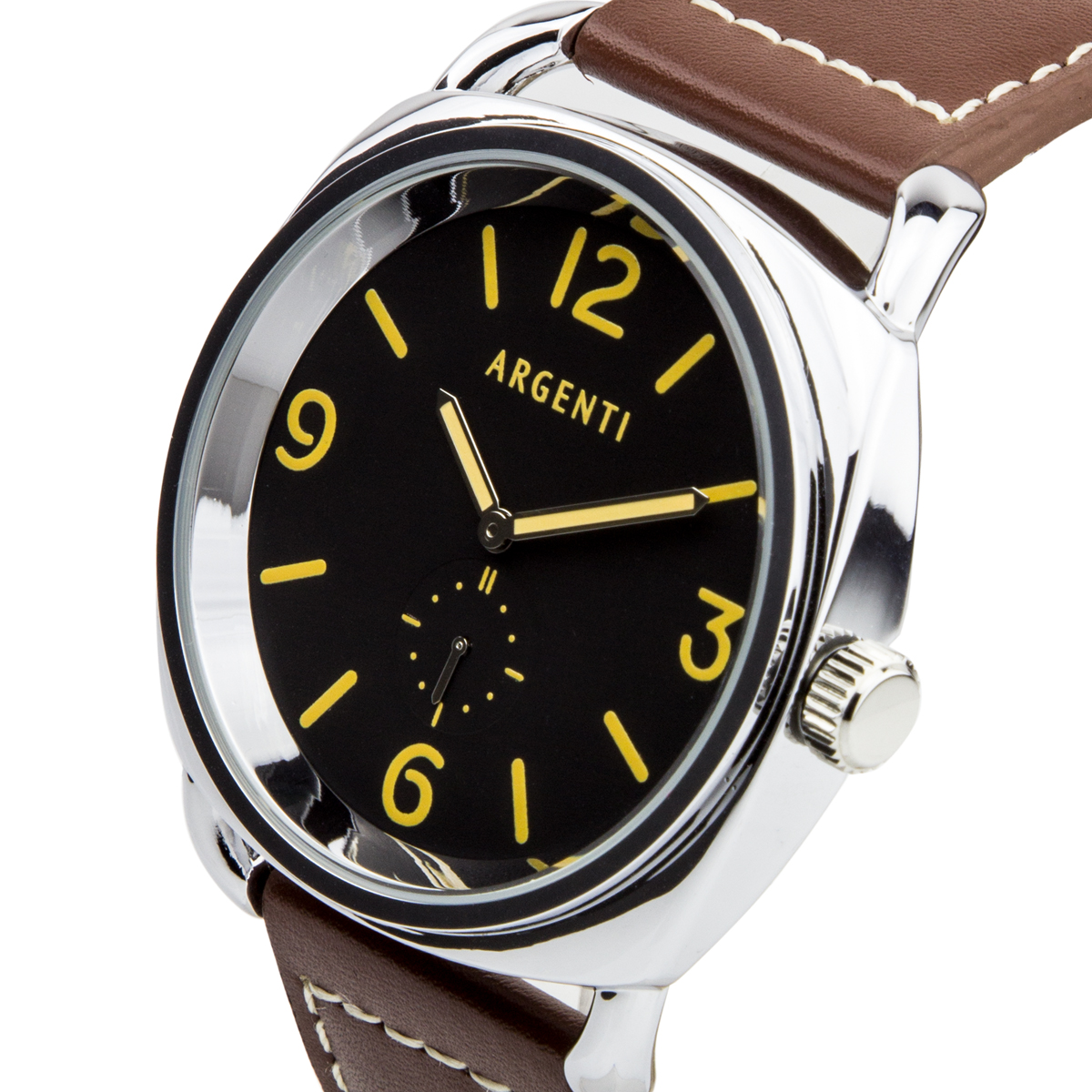 Argenti da Vinci Men's classic Italian military design watch, cushion ...