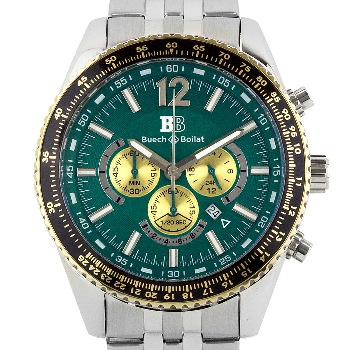Buech & Boilat Torino Men's Quartz Chronograph Stainless Steel Watch ...