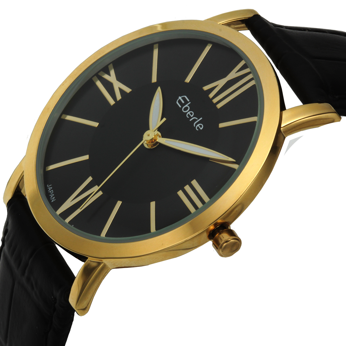 Eberle Renzo Men's Watch Soft Genuine Croc Grain Leather Strap ...