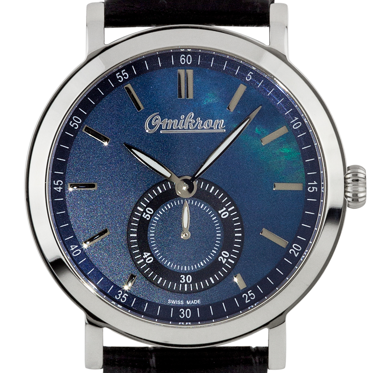 Omikron Swiss Quartz Mother of Pearl Vintage Style Men's Watch ...