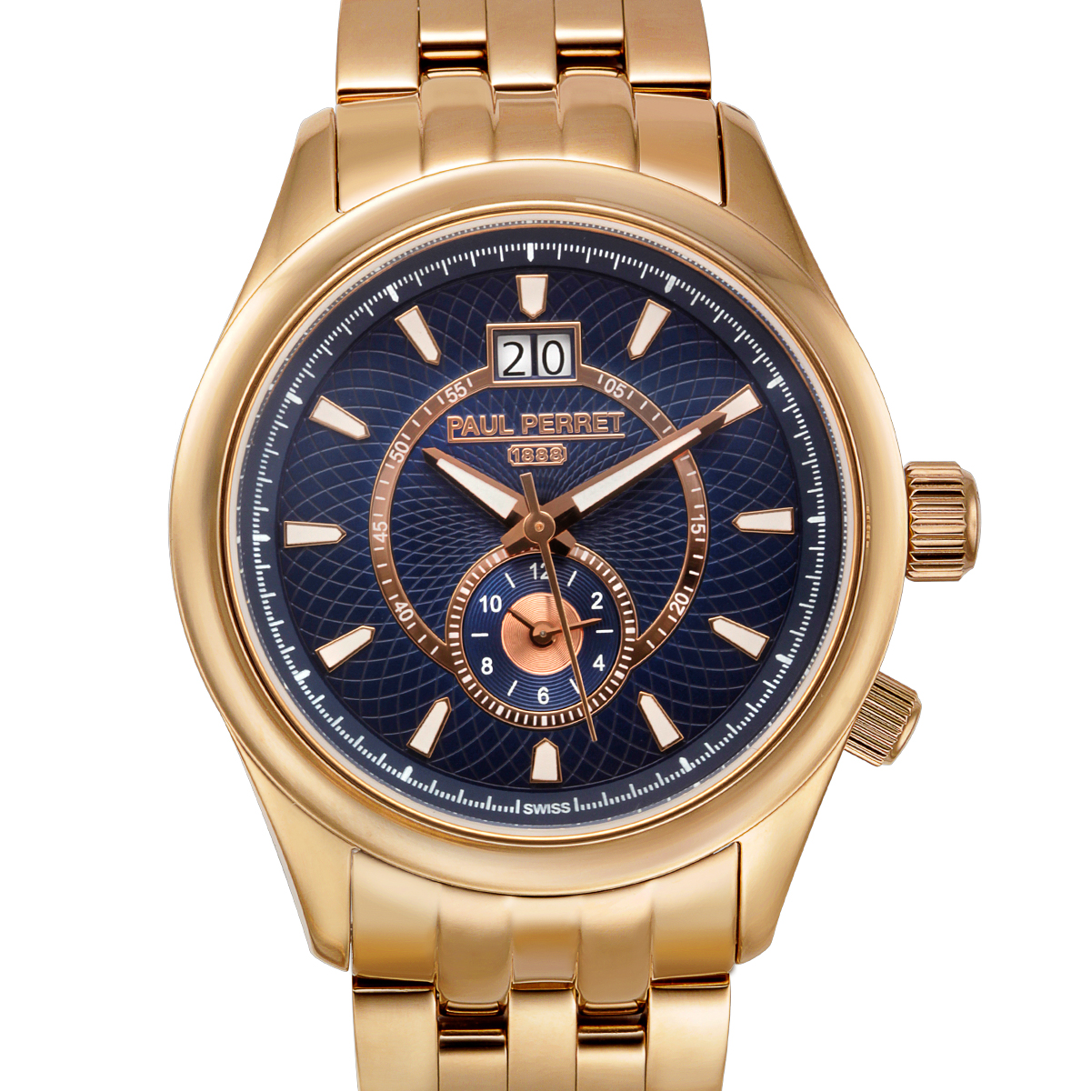 Paul Perret Musset Swiss Quartz Men's Watch Multi-Textured Dial ...