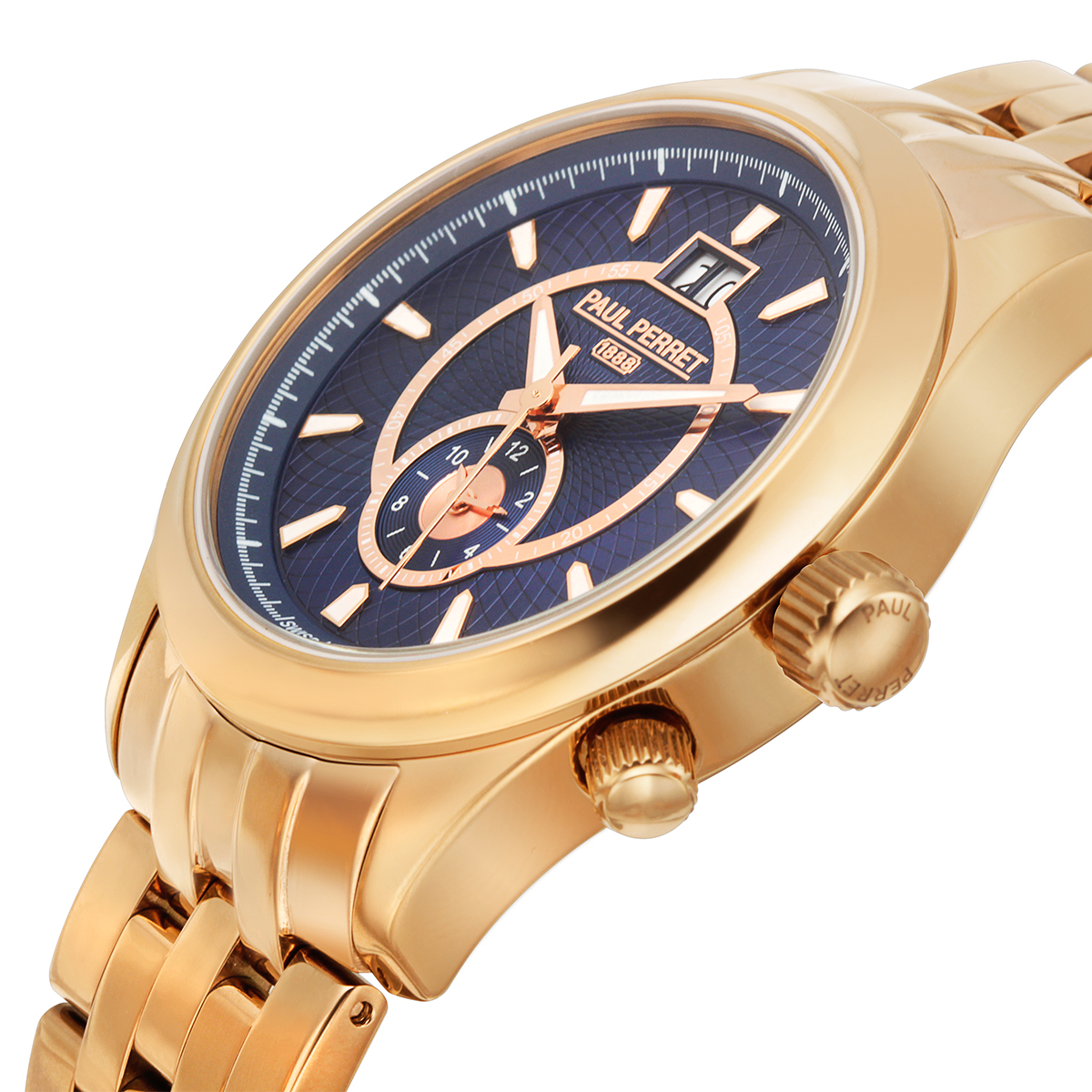 Paul Perret Musset Swiss Quartz Men's Watch Multi-Textured Dial ...