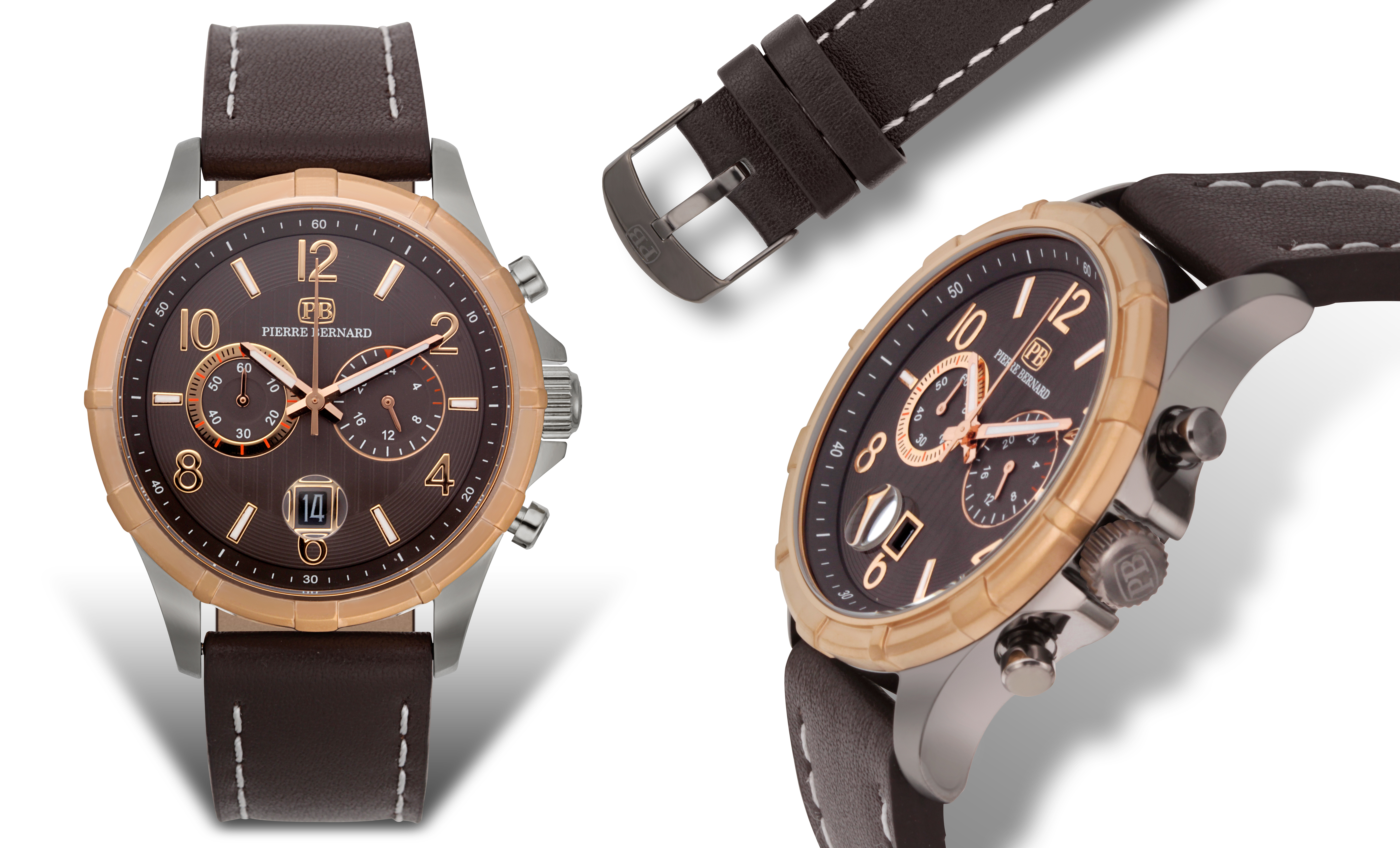 Pierre Bernard Arcturian Chronograph Men's Watch Multi-Layer Textured ...