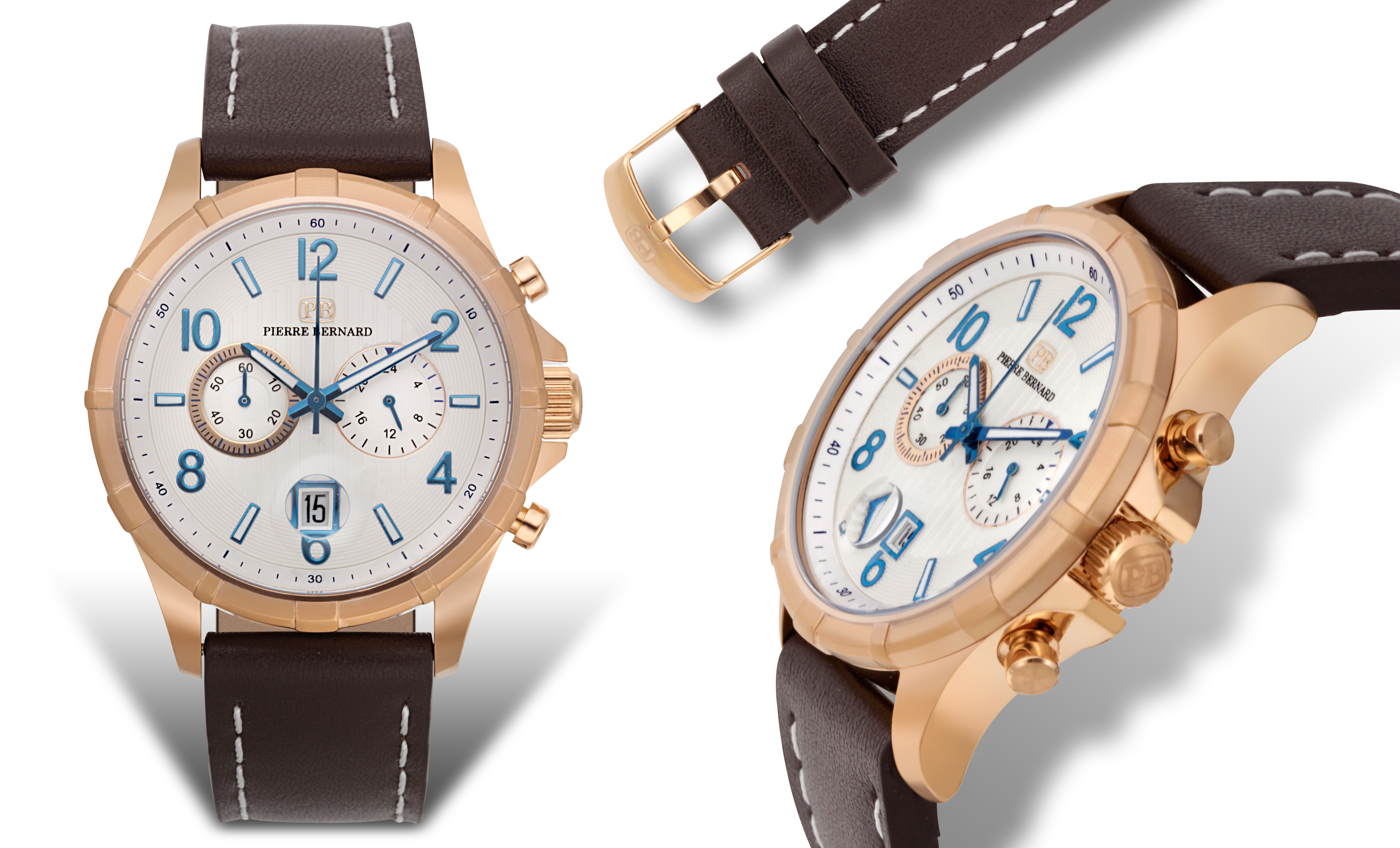 Pierre Bernard Arcturian Chronograph Men's Watch Multi-Layer Textured ...