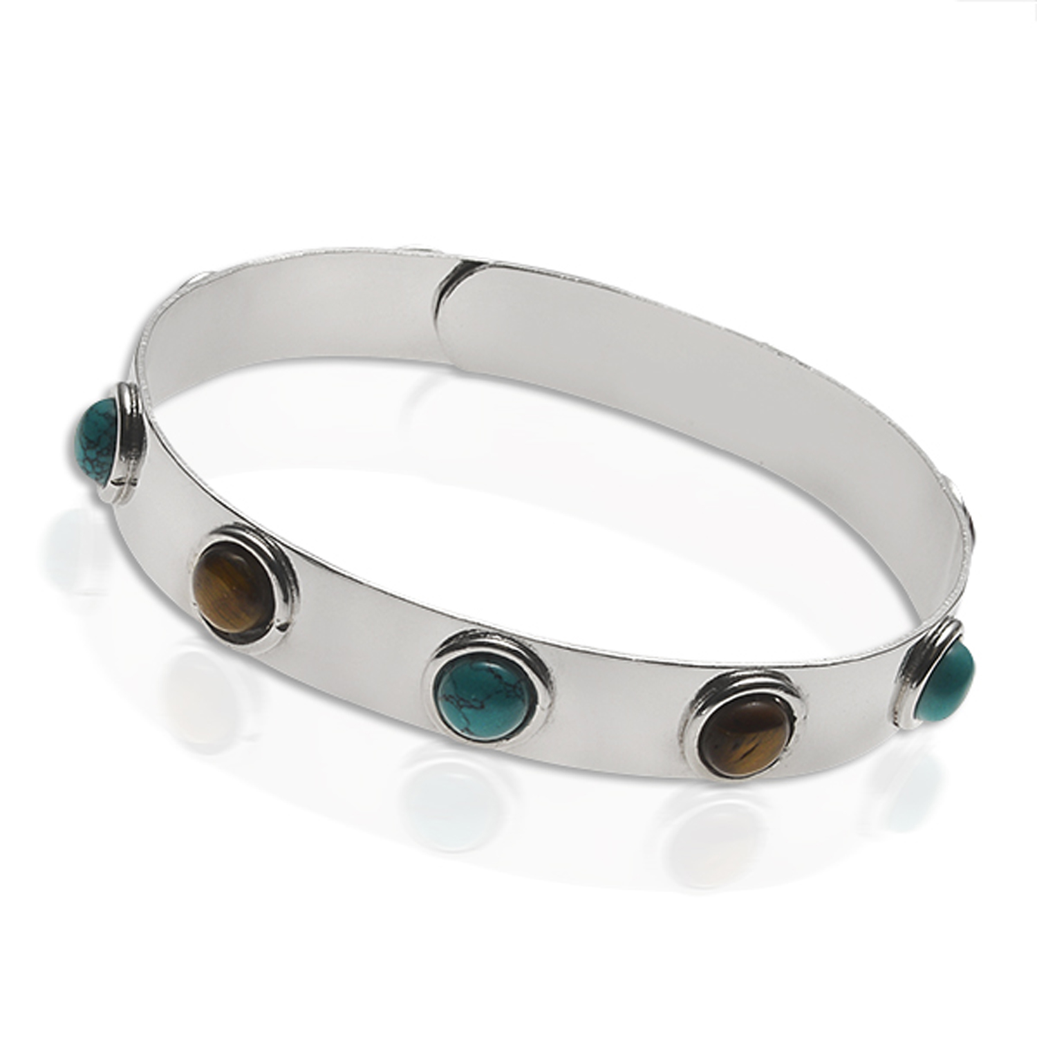 Turquoise & Tigers Eye Studded Bangle | Property Room