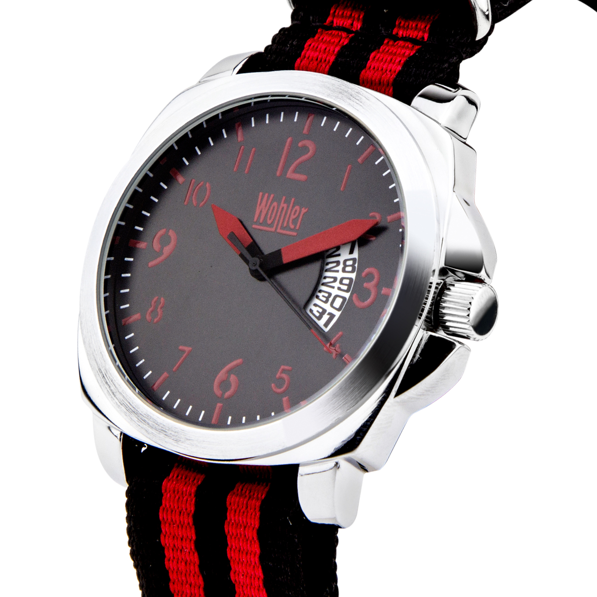 Wohler Ajax Men's sport watch, NATO strap, bold luminescent colors ...