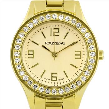 Rousseau Rene Ladies Watch - Gold Bracelet, Gold Case, Gold Dial ...