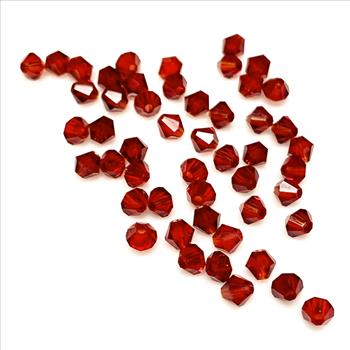 Red Siam Czech Bicone Glass Beads Lot | Property Room