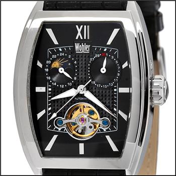 Wohler Gents Fischer Automatic Multi-Function Black Leather Strap/Back ...