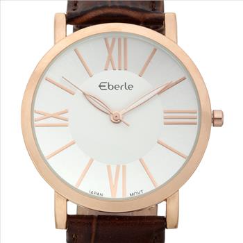 Eberle Renzo Men's Watch Soft Genuine Croc Grain Leather Strap ...