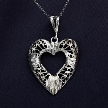 Twisted Wire filigree Design Heart Pendant | Property Room