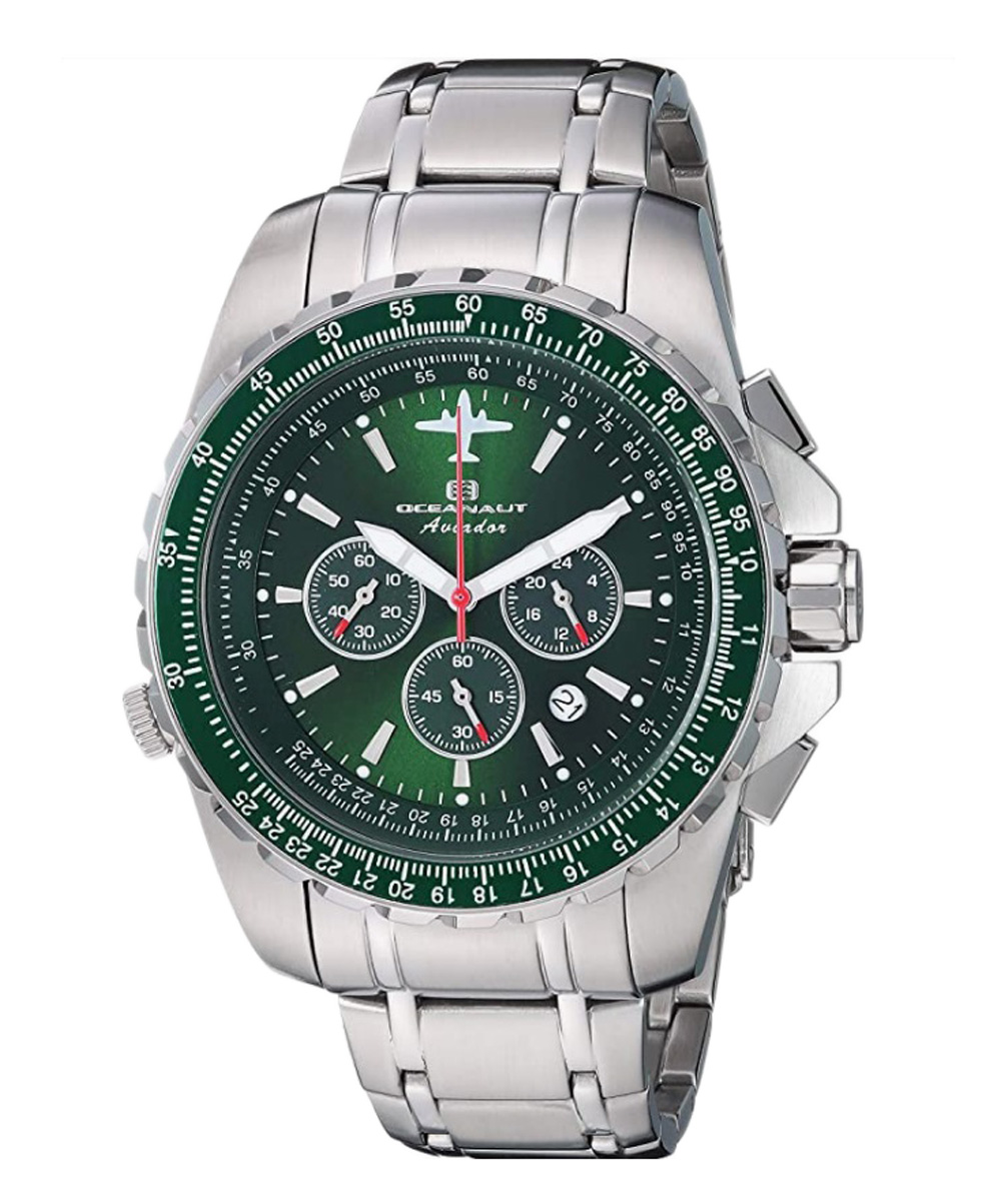 Oceanaut Men's Aviador Pilot Chronograph Mov't. Analog Display ,Green ...