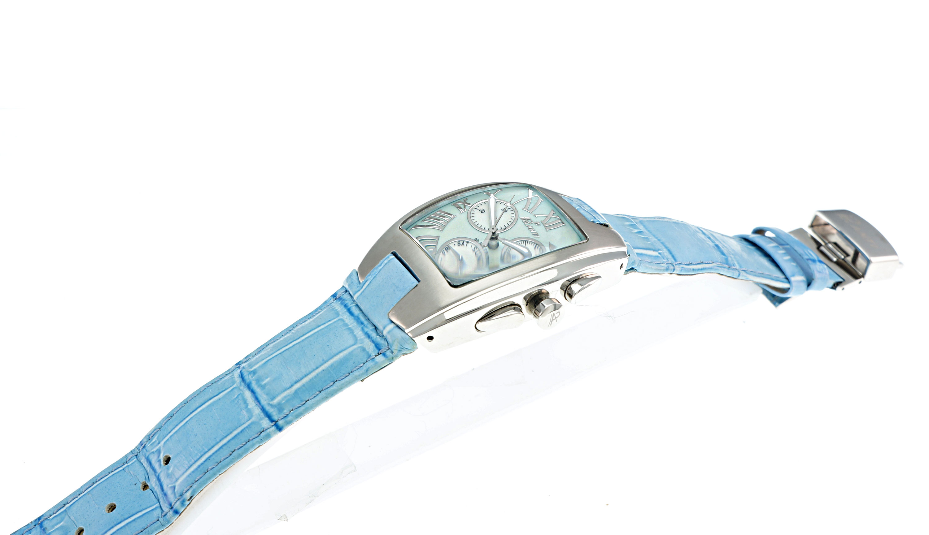 LeChateau Swiss Quartz Chrongraph Watch, Blue Sunray Date dial, C7007 ...