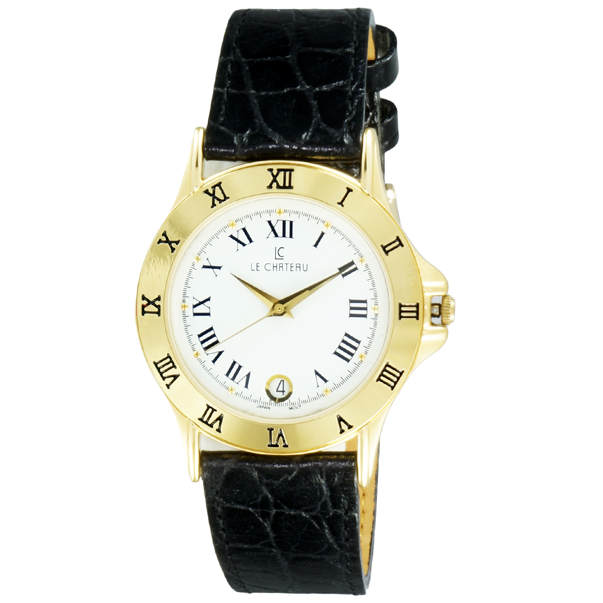 Le Chateau Women's Midsize Classic Stainless Steel & & Leather Watch ...