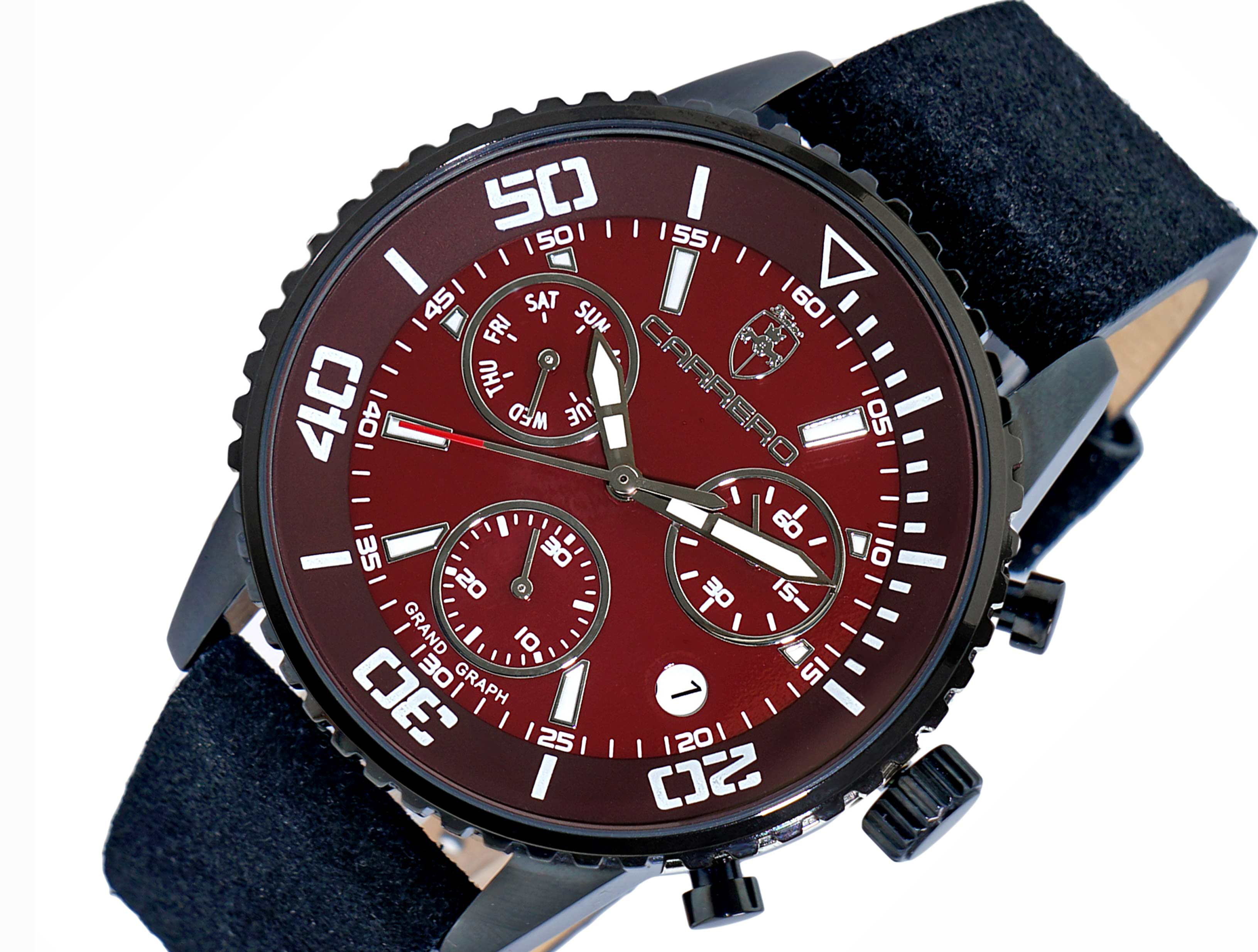 Lechateau Watches - Men's Swiss RHONDA V-60 Chronograph, Brown Date Dia ...