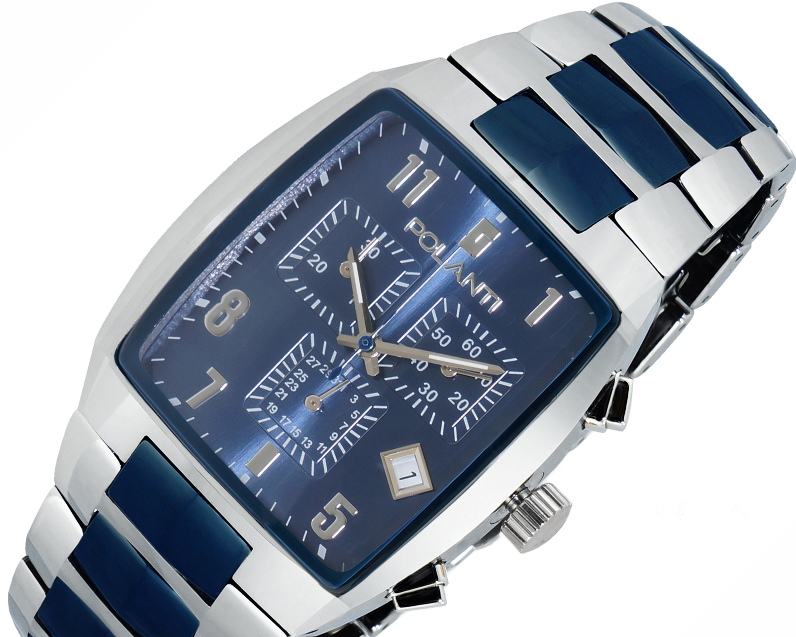 Lechateau Polanti Men's, Swiss ISA 8171 Chronograph Movement, Tungsten ...