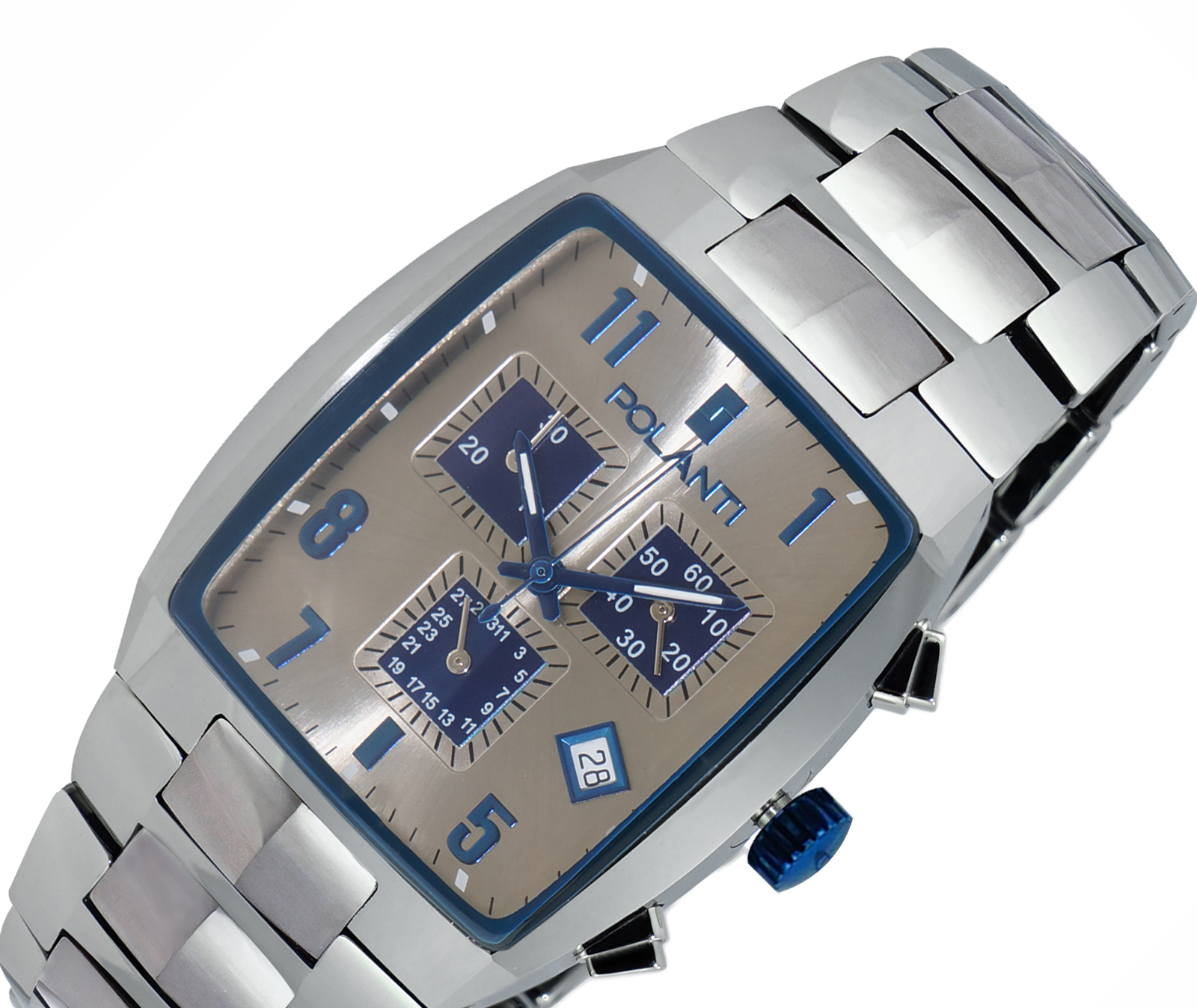 Lechateau Polanti Men's, Swiss ISA 8171 Chronograph Movement, Tungsten ...