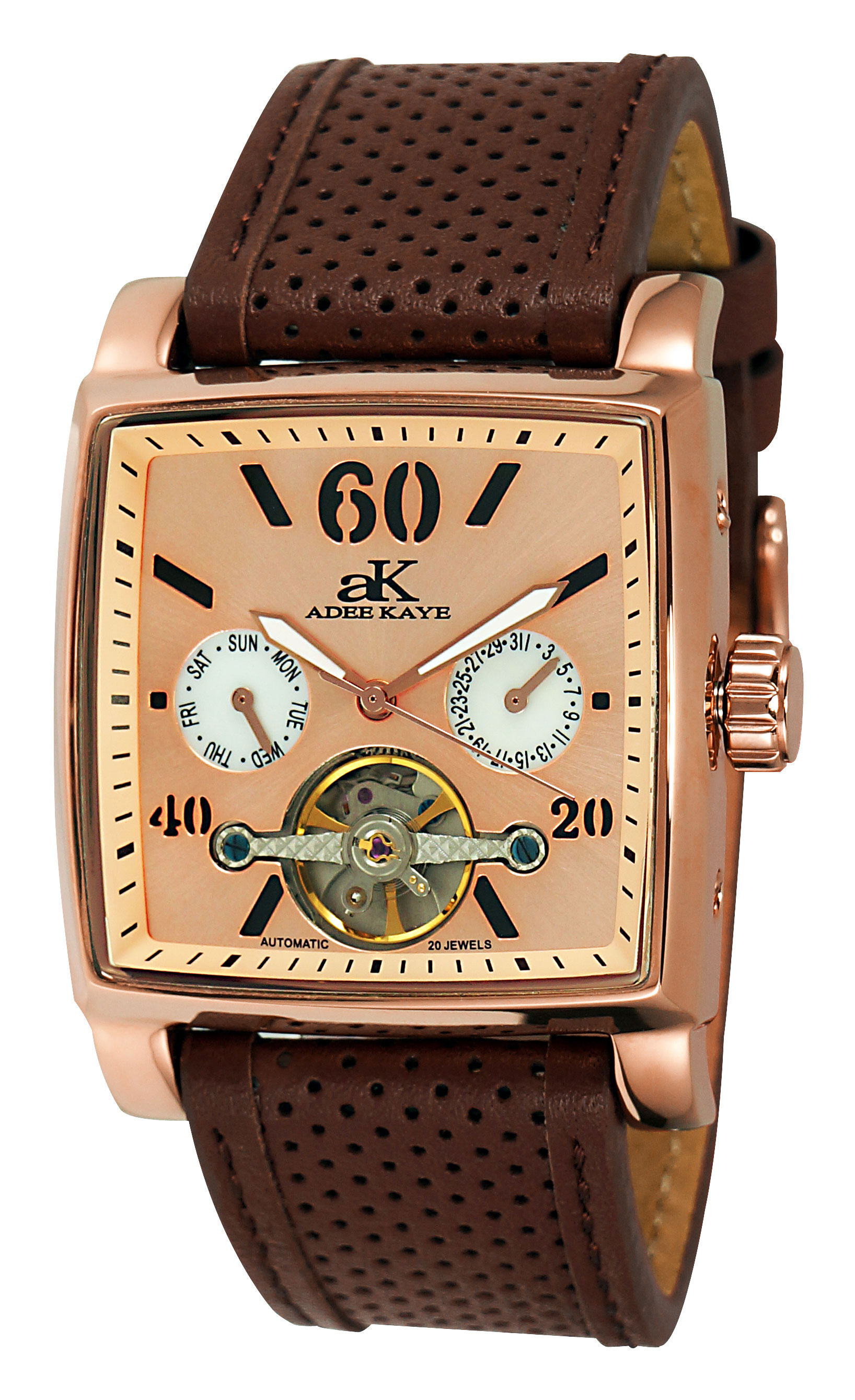 ADEE KAYE AK9043-MRG "STAINLESS STEEL, GENUINE LEATHER BAND, SEAGULL 20 ...