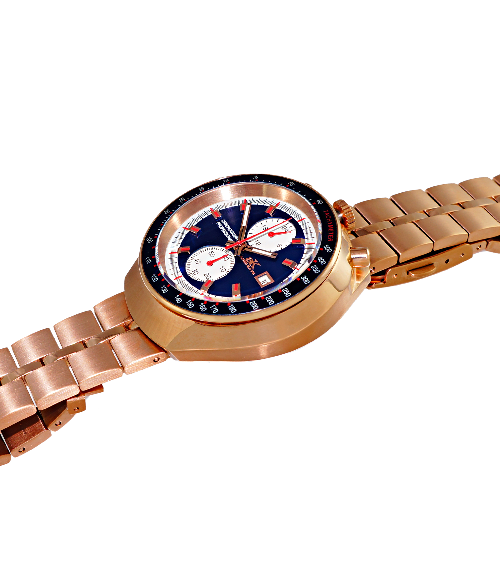 ADEE KAYE CHRONOGRAPH WITH 24-HOUR DISPLAY, TACHYMETER, AK5662-MRGBU ...