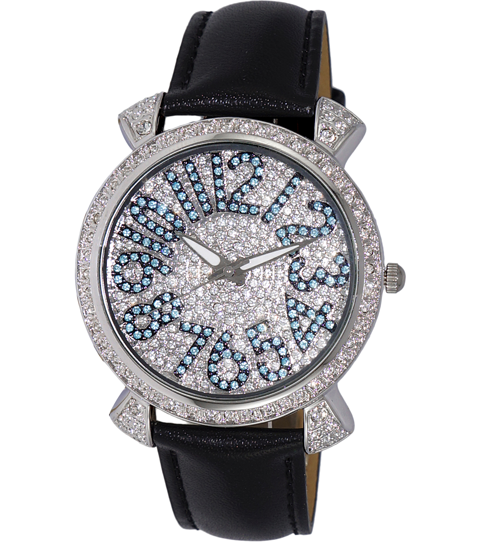 ADEE KAYE LADIES BLUE AND WHITE AUSTRIAN STONE 3-HAND DIAL, AK2001-LBU ...