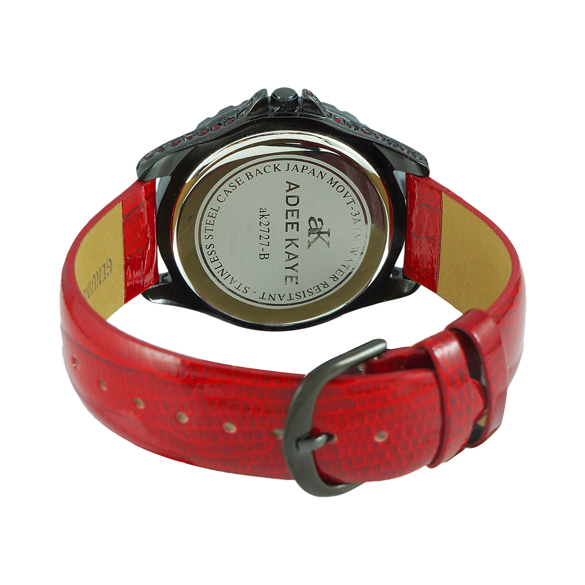 ADEE KAYE MID SIZE, BLACK IP CASE, 3 - HANDS COLRED STONE (RED), AK2727 ...