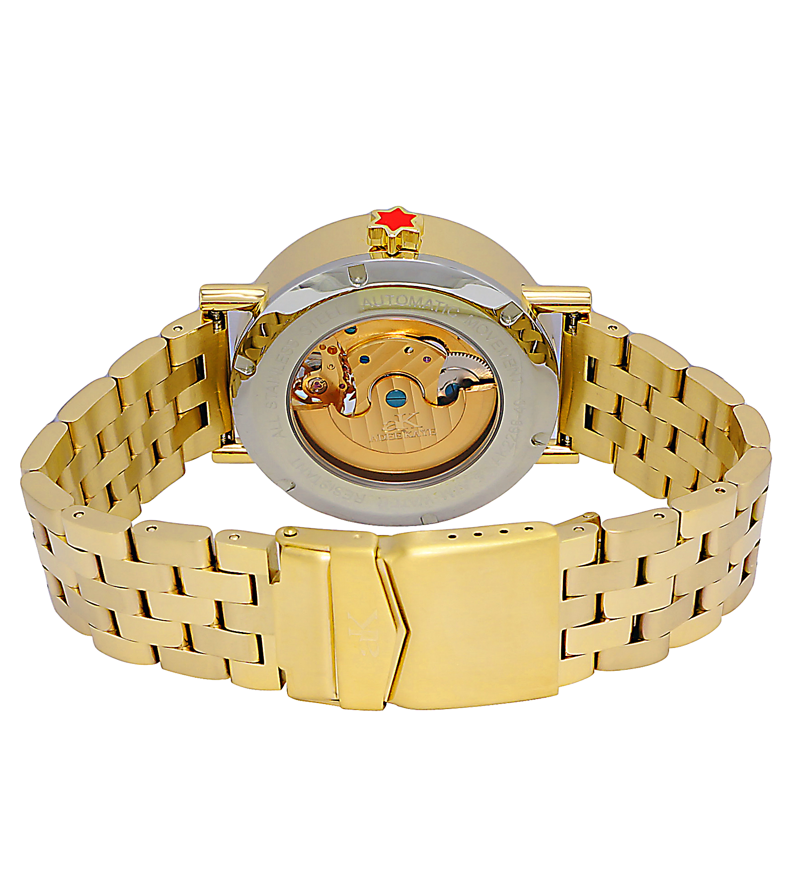 ADEE KAYE Skeleton Automatic -21 Jewels Movement , Sun and Moon Phase ...