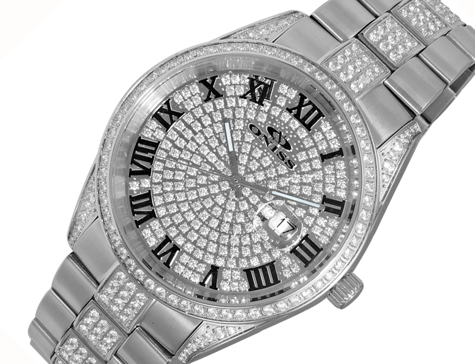 AUSTRIAN CRYSTAL, PAVE DIAL, JAPAN QUARTZ MOV'T. , ONZ3880-M , RETAIL ...