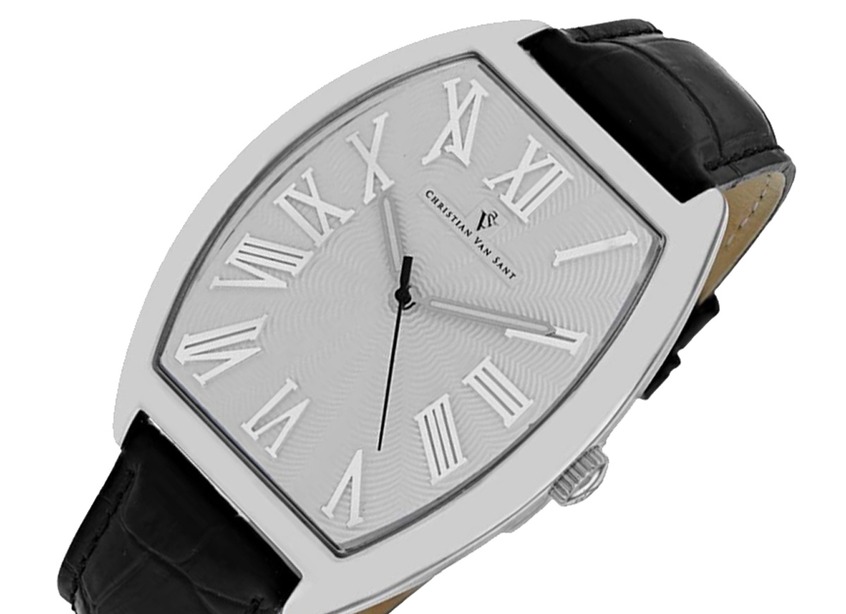 Christian Van Sant Watches Men's Royalty Stainless Steel Quartz Leather ...