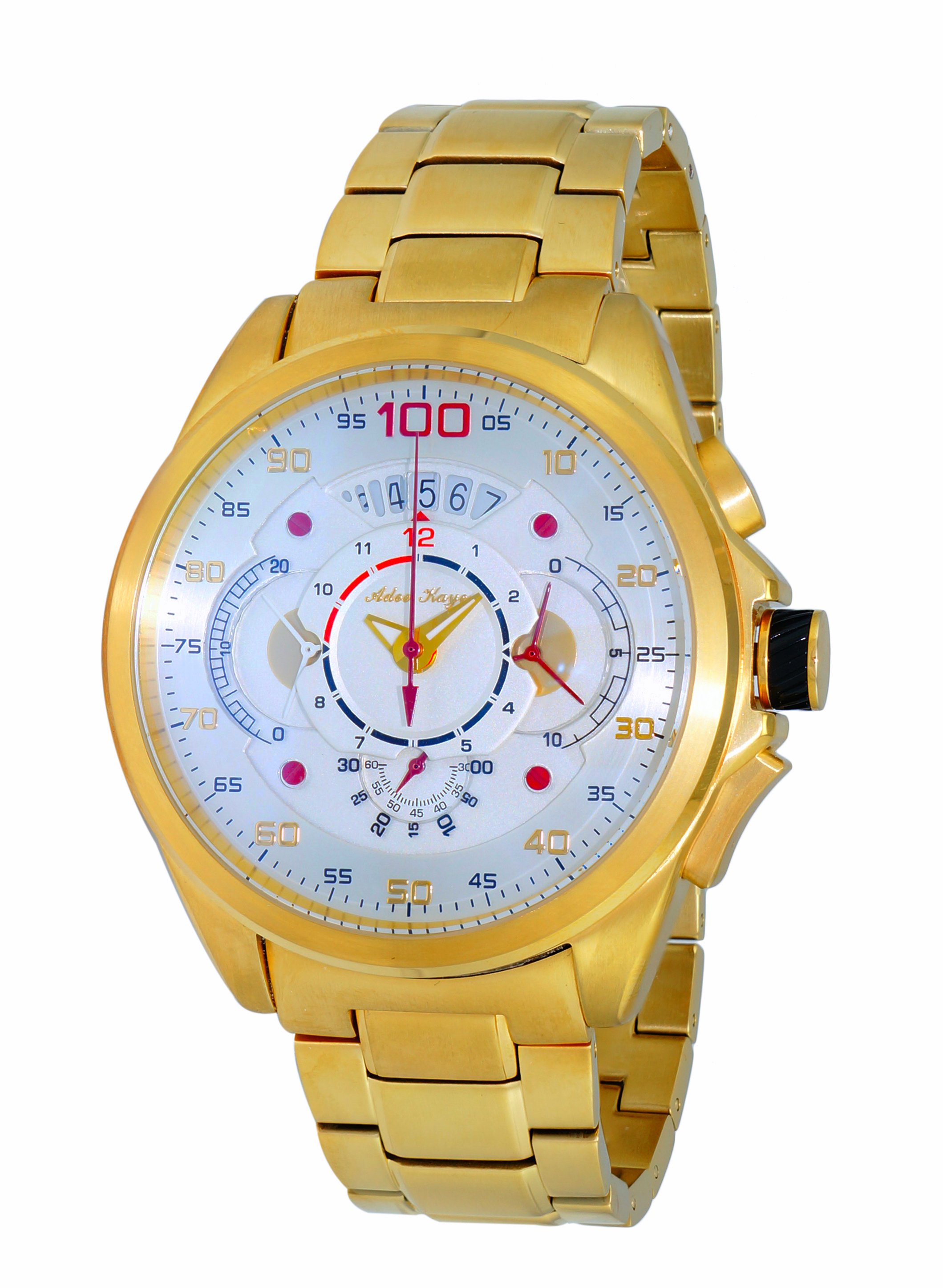 CHRONOGRAPH MOVEMENT, MULTI-LAYER DIAL, STAINLESS STEEL BAND, AK8900 ...