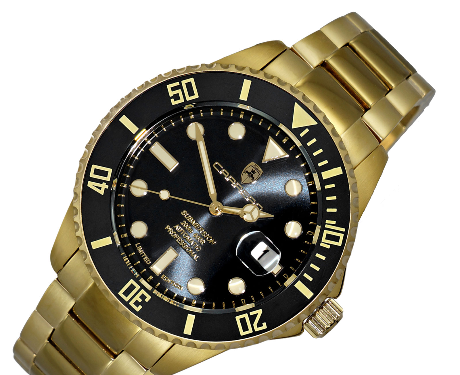 LeChateau, Automatic Sunray Date -Dial with Magnifying Glass, C1G333 ...