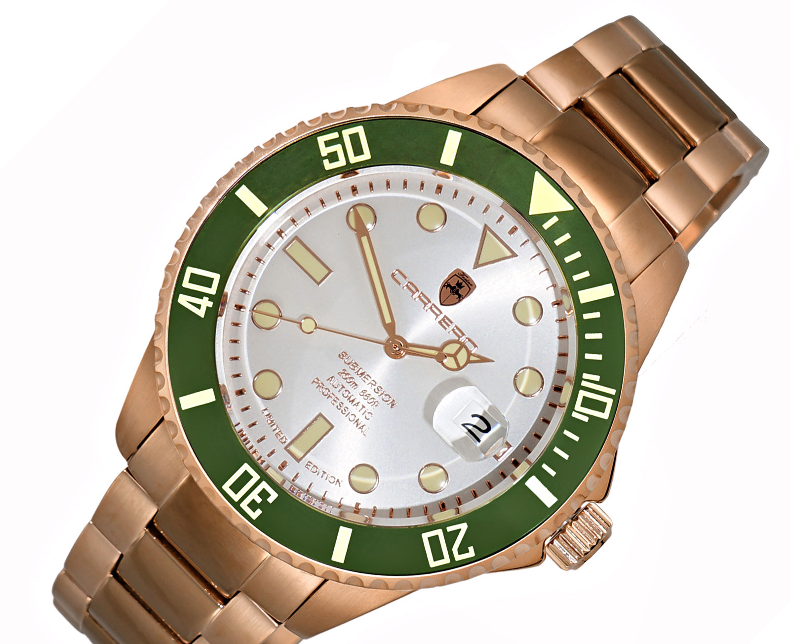 LeChateau, Automatic Sunray Date -Dial with Magnifying Glass ...
