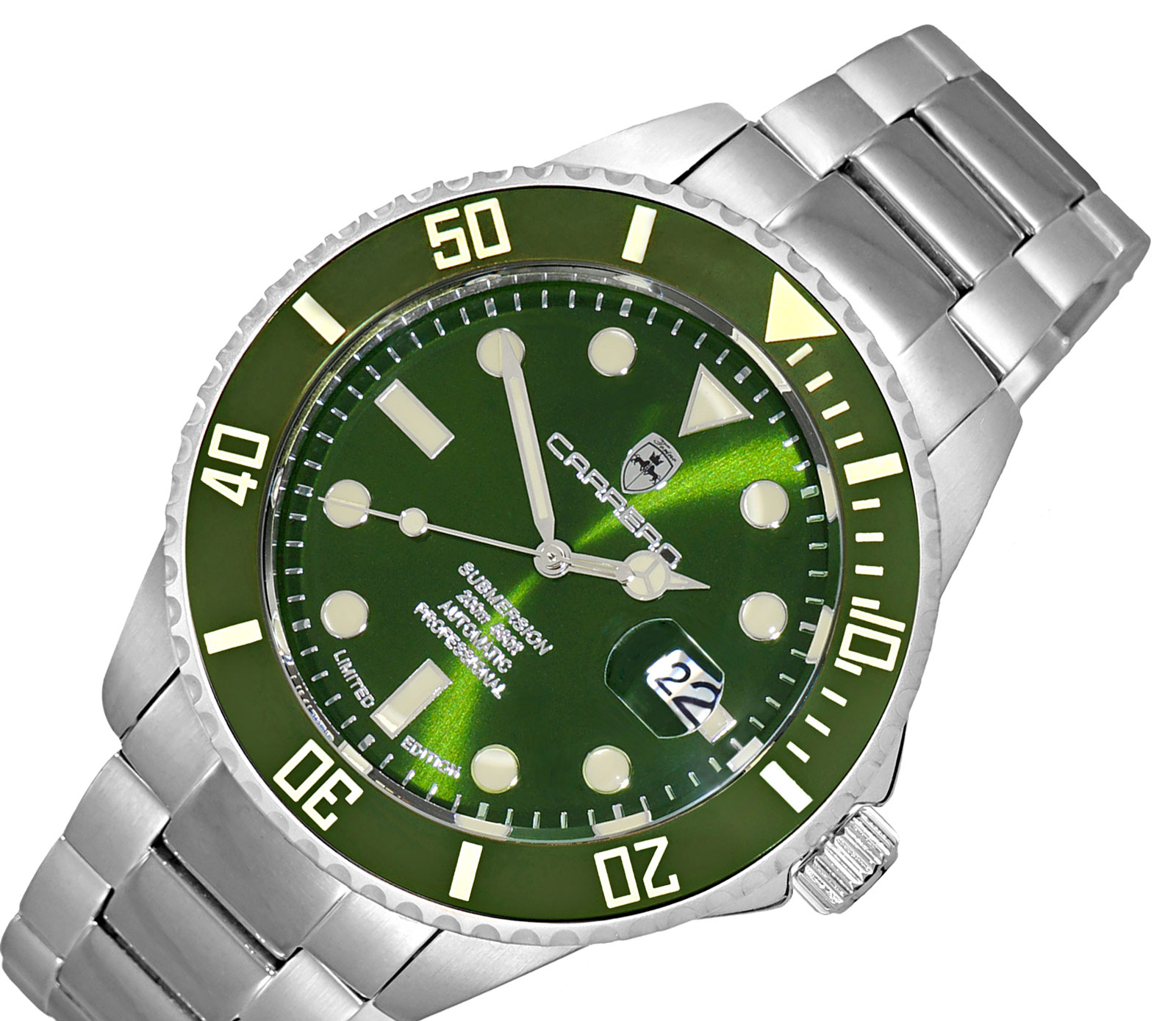 LeChateau, Automatic Sunray Date -Dial with Magnifying Glass ...