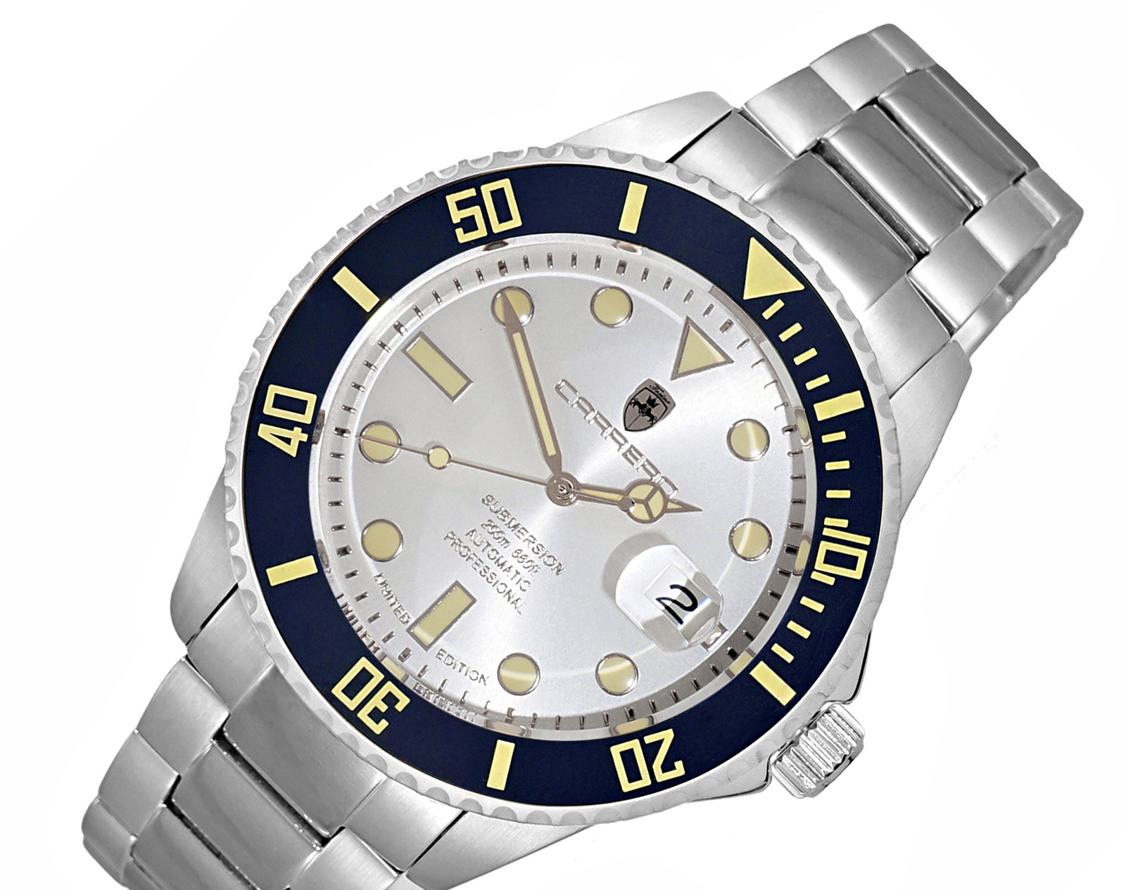 LeChateau, Automatic Sunray Date -Dial with Magnifying Glass ...