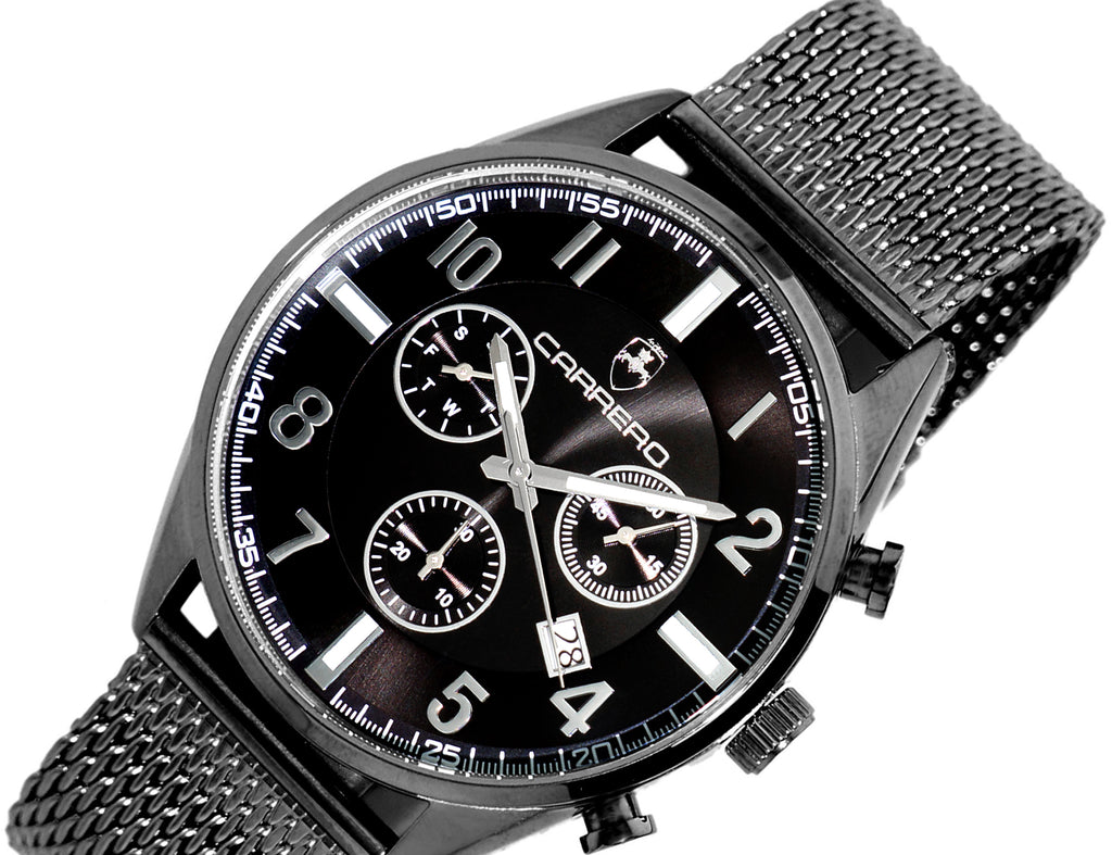 LeChateau - Chronograph EpsonRONDA Z-60 Mov't, IP-Black Case and Band ...