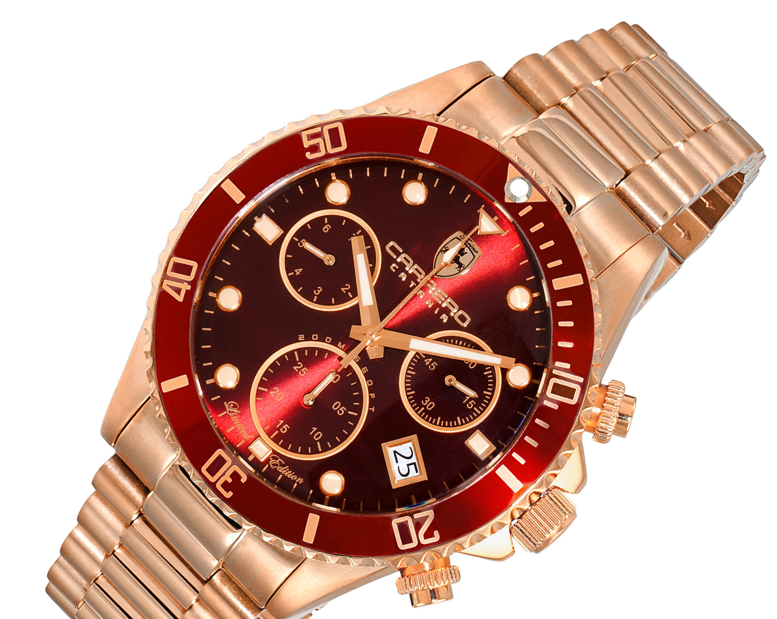 Lechateau , Chronograph , Sunray Date -Dial With Function Pusher ...