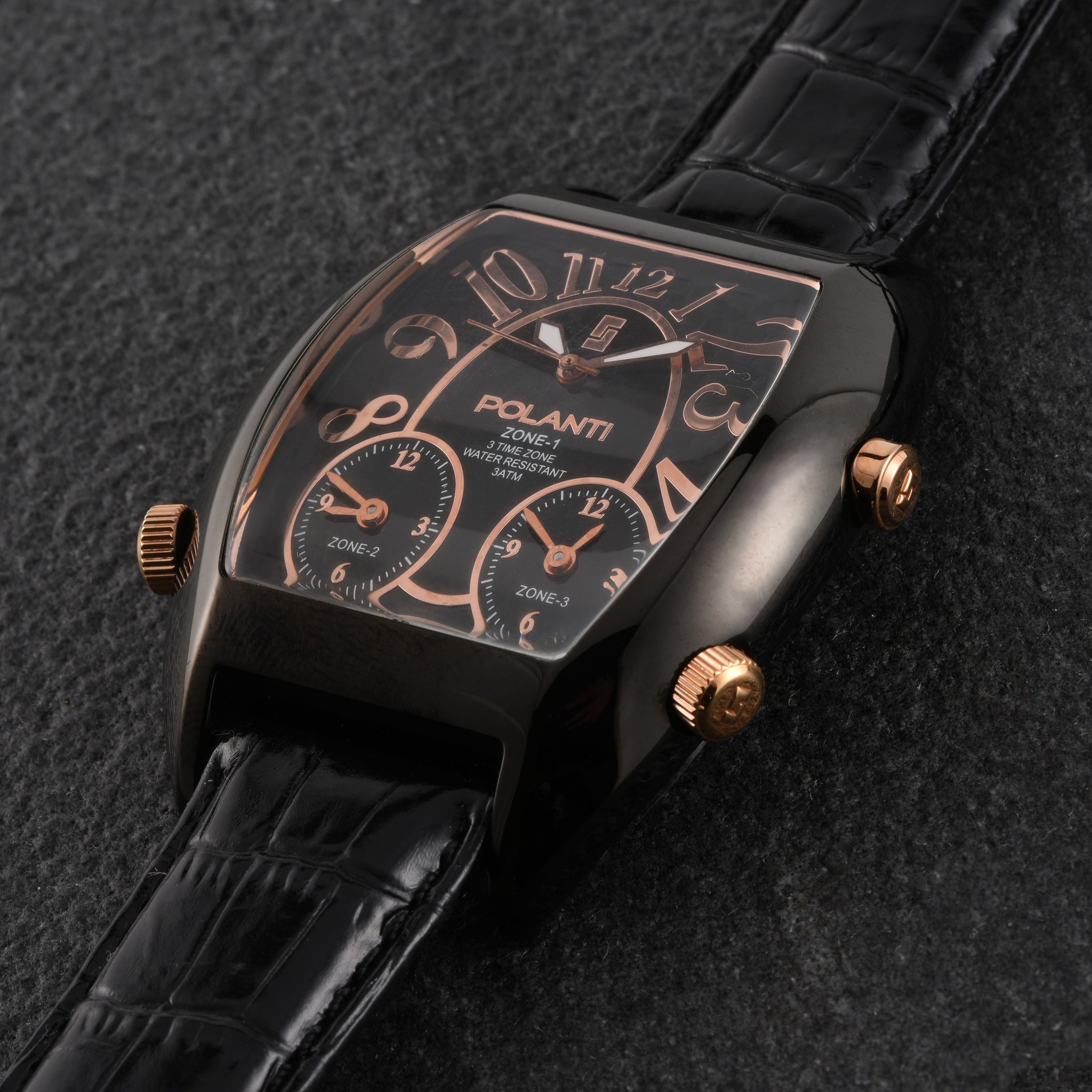 LeChateau Men's, 3 Time Zone, 5 -Jewels Rhonda -753 , Carbon Fiber ...