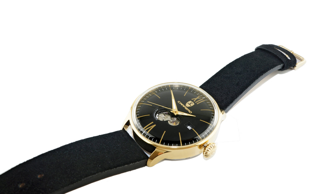 LECHATEAU MEN'S AUTOMATIC NH35 - 24 JEWELS OPEN HEART, EXHIBITION BACK ...