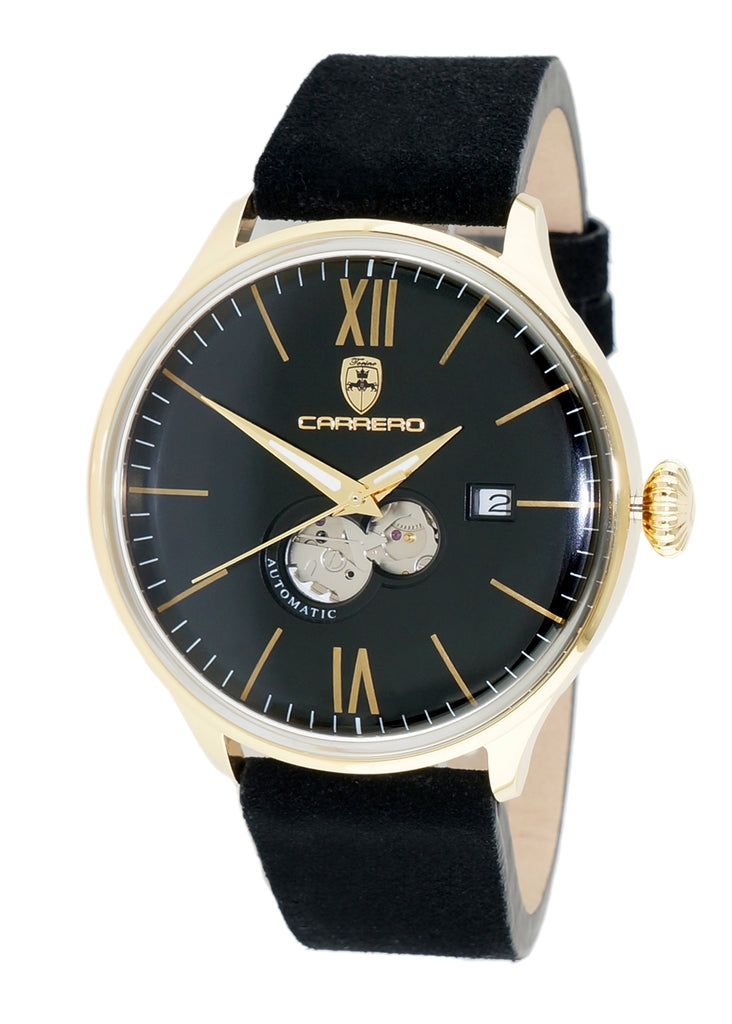 LECHATEAU MEN'S AUTOMATIC NH35 - 24 JEWELS OPEN HEART, EXHIBITION BACK ...