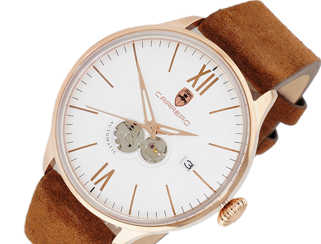 LECHATEAU MEN'S AUTOMATIC NH35 - 24 JEWELS OPEN HEART, EXHIBITION BACK ...