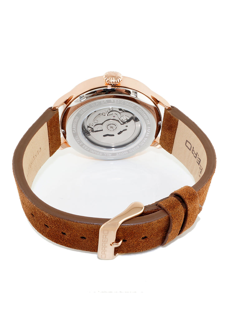 LECHATEAU MEN'S AUTOMATIC NH35 - 24 JEWELS OPEN HEART, EXHIBITION BACK ...