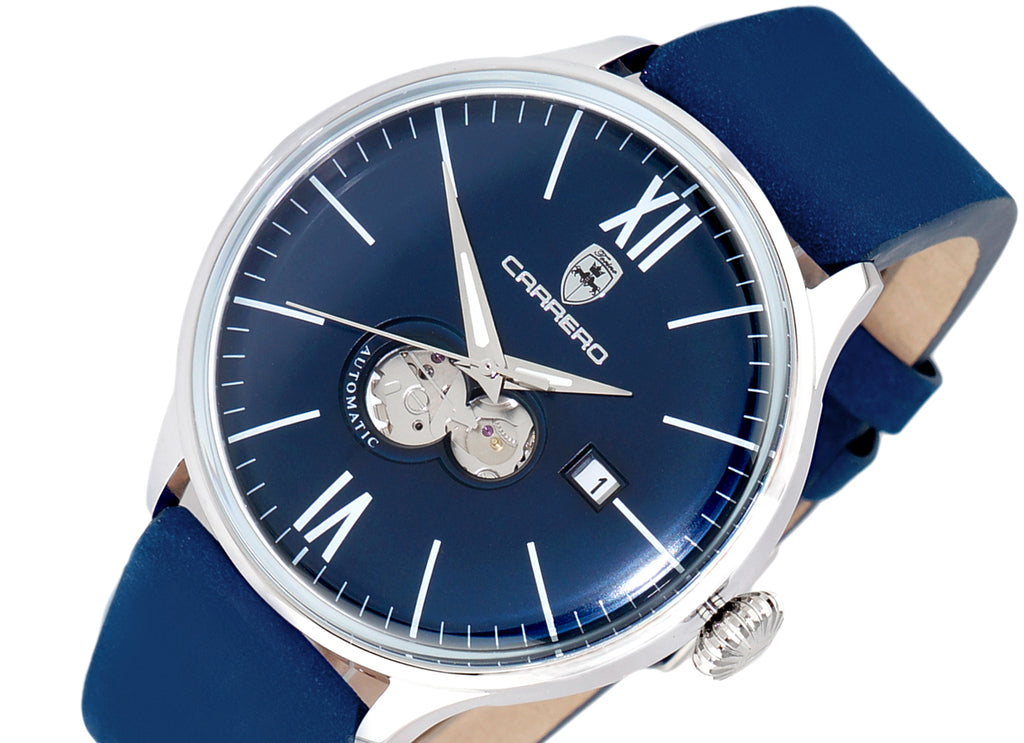 LECHATEAU MEN'S AUTOMATIC NH35 - 24 JEWELS OPEN HEART, EXHIBITION BACK ...